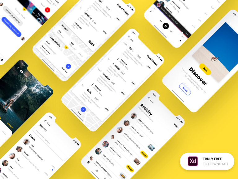 Backpack - UI Kit - Free XD Resource | Adobe XD Elements