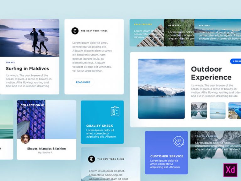Blog Components UI Kit - Free XD Resource | Adobe XD Elements