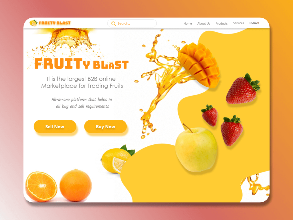 Buy and Sell Fruit Web Page - Free XD Resource | Adobe XD Elements
