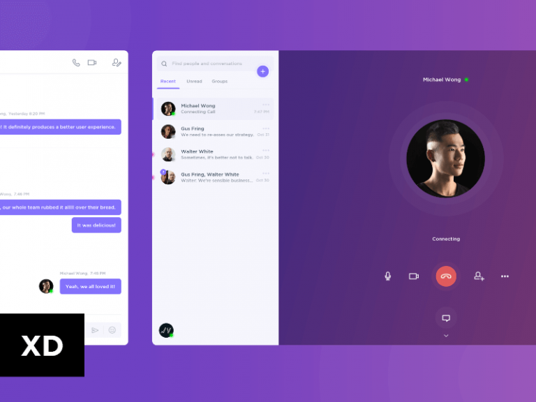 Direct Messaging App - Free XD Resource | Adobe XD Elements