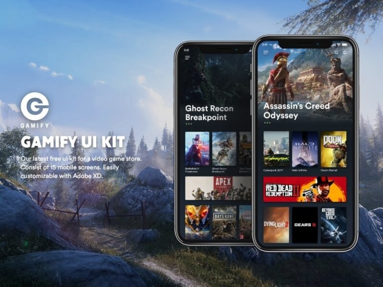 Gamify UI Kit - Free XD Resource | Adobe XD Elements
