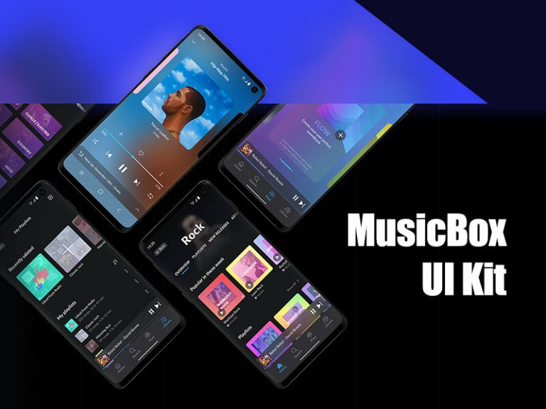 MusicBox UI Kit 70 Screens - Free XD Resource | Adobe XD Elements