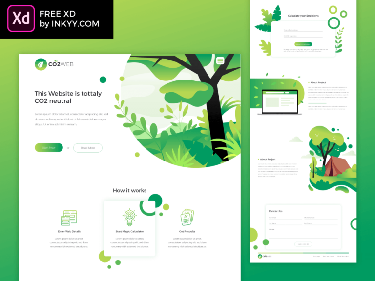 Nature Website Template - Free XD Resource | Adobe XD Elements