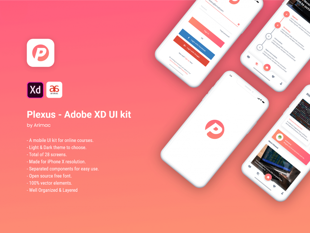 Plexus UI Kit - Free XD Resource | Adobe XD Elements