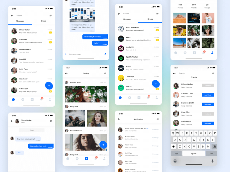 Social App Design - Free XD Resource | Adobe XD Elements