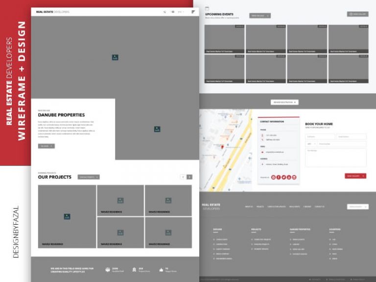 Real Estate Developers Wireframe - Free XD Resource | Adobe XD Elements