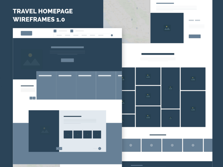 Travel Website Wireframe - Free XD Resource | Adobe XD Elements