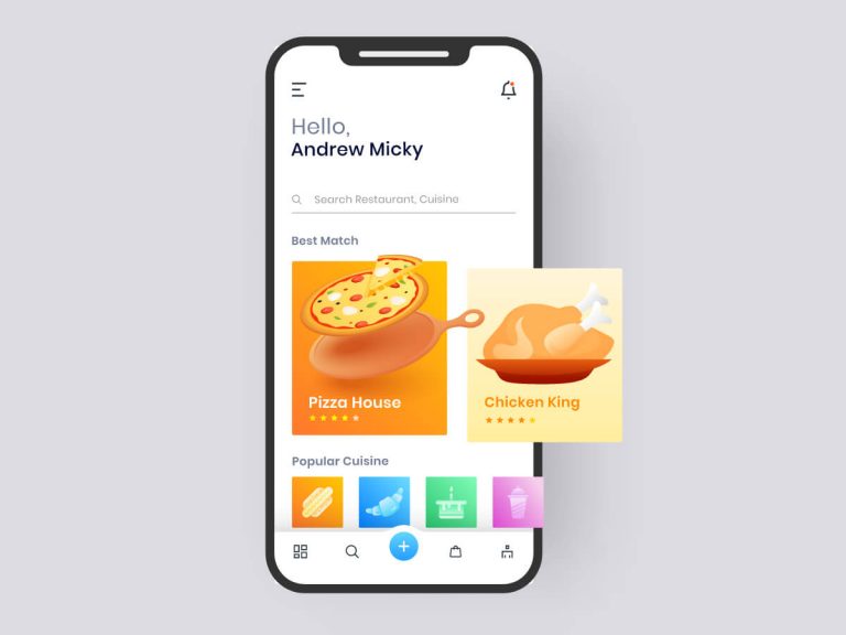 Food App - Free XD Resource | Adobe XD Elements