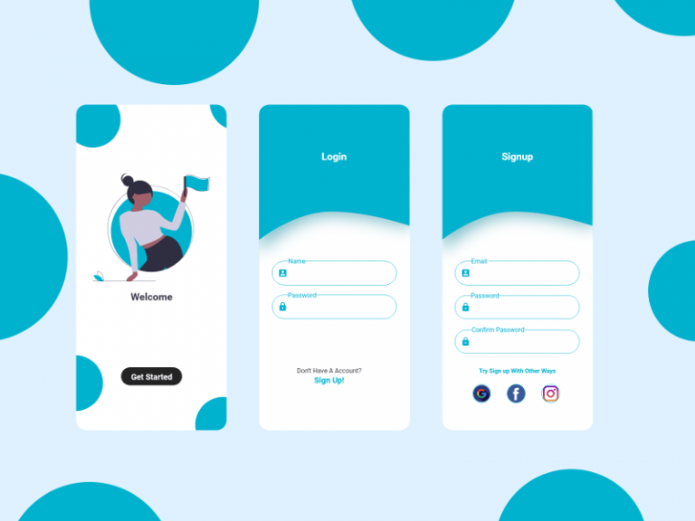 Login/Signup UI Kit - Free XD Resource | Adobe XD Elements