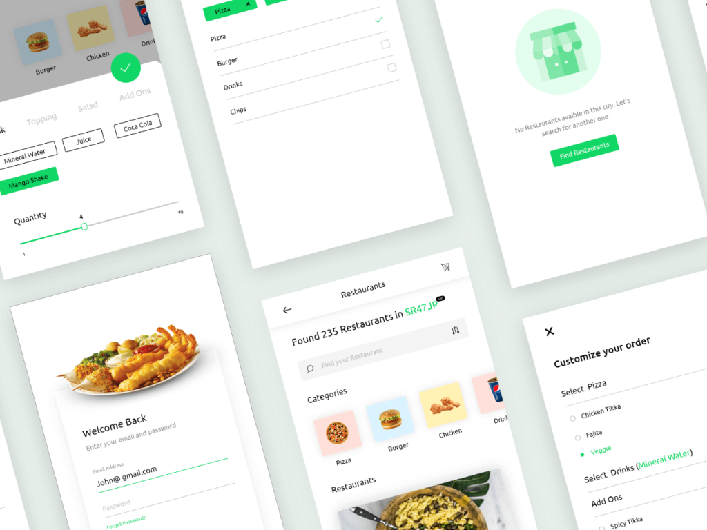 Restaurant Finder App - Free XD Resource | Adobe XD Elements