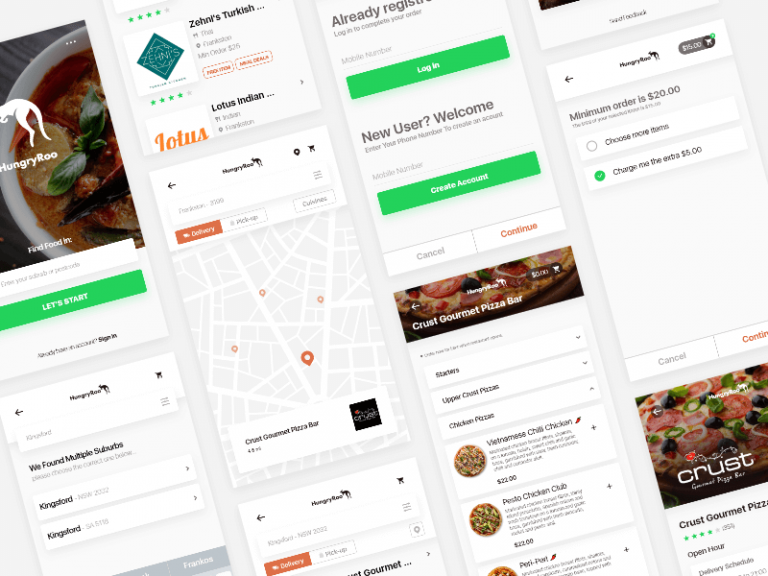 Restaurant Finder App UI Kit - Free XD Resource | Adobe XD Elements
