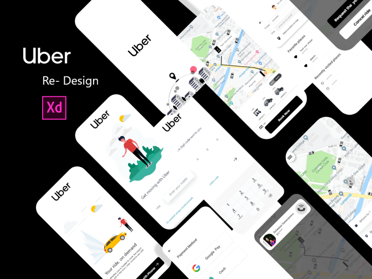 Uber Redesign App - Free XD Resource | Adobe XD Elements