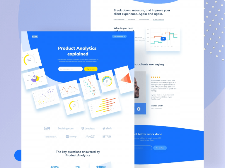 Analytics Landing Page - Free XD Resource | Adobe XD Elements