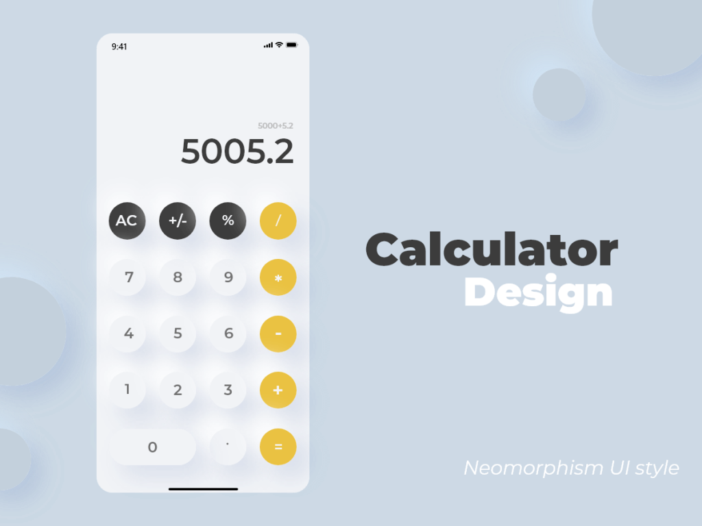 Calculator Neomorphism UI - Free XD Resource | Adobe XD Elements
