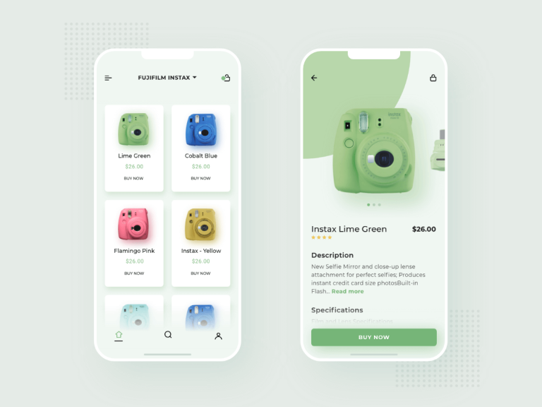Camera Shopping App Concept - Free XD Resource | Adobe XD Elements
