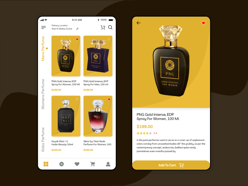 E Commerce Perfume Free Xd Resource Adobe Xd Elements