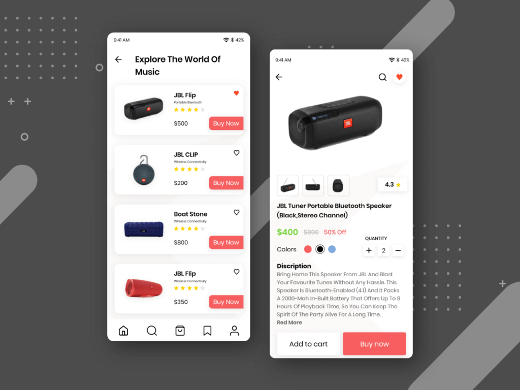 Electronic E-commerce App - Free XD Resource | Adobe XD Elements