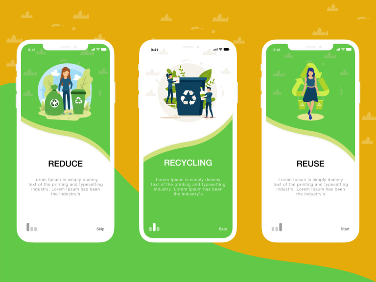 Recycle Mobile App - Free XD Resource | Adobe XD Elements