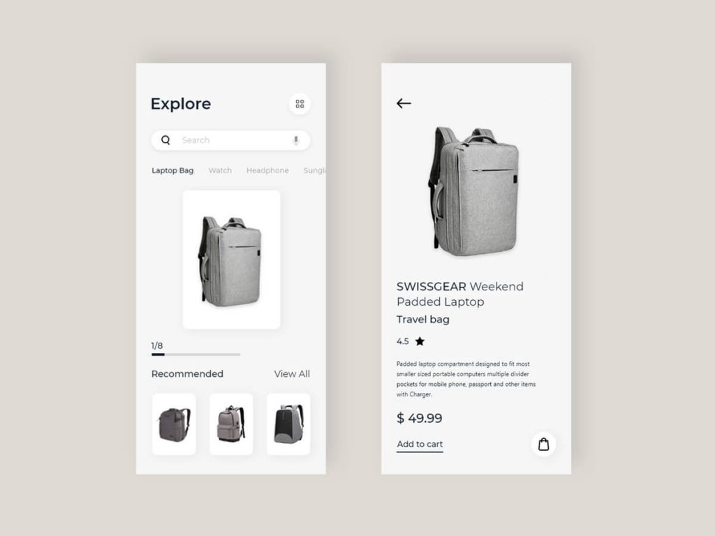 Shopping App Design - Free XD Resource | Adobe XD Elements