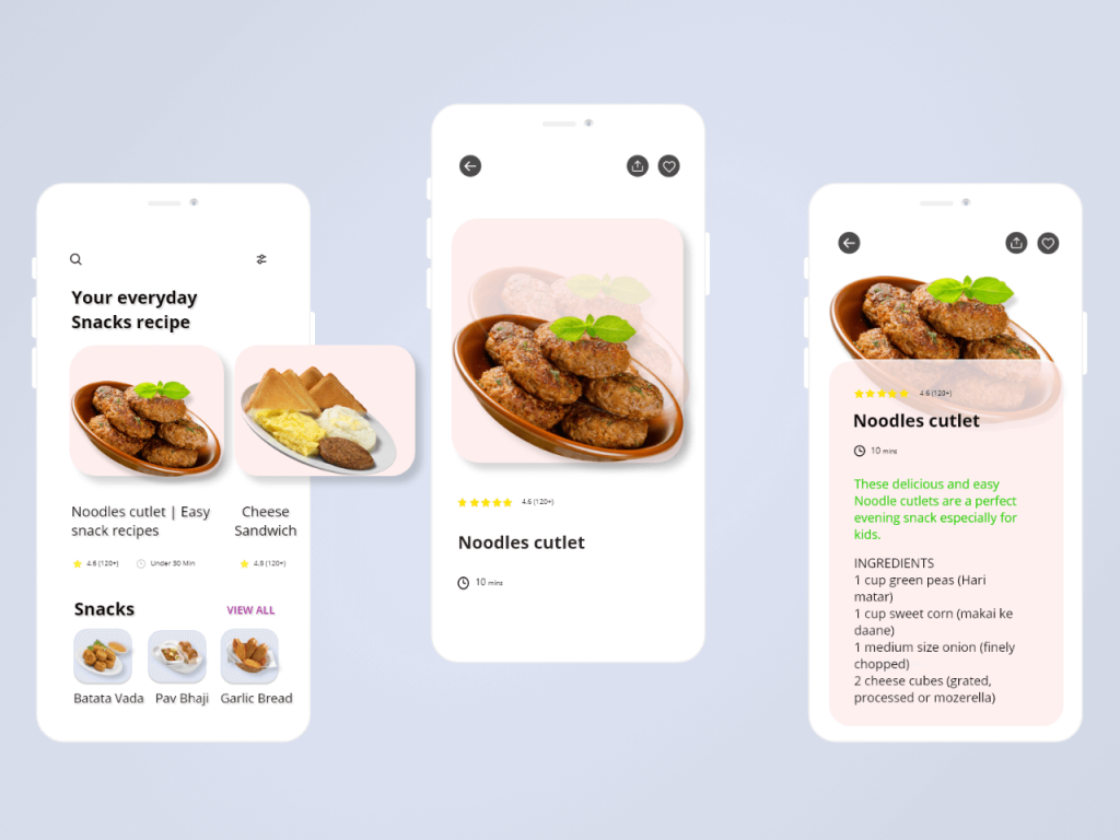 Snack Recipe App - Free XD Resource | Adobe XD Elements