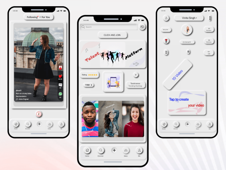 Tik Tok Mobile App - Free XD Resource | Adobe XD Elements