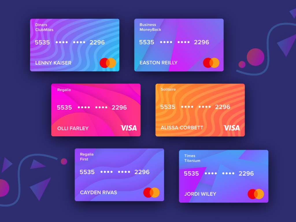 Virtual Credit Card / Debit Card UI Kit - Free XD Resource | Adobe XD ...