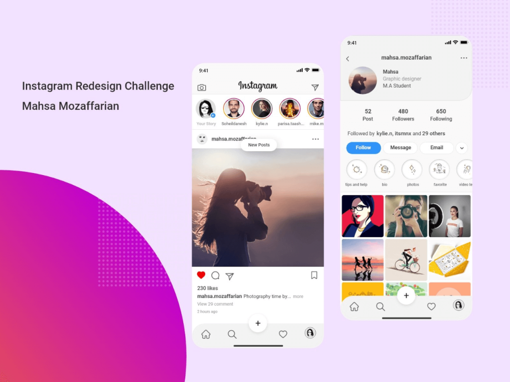 Instagram Redesign - Free XD Resource | Adobe XD Elements