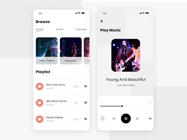 Amazing Music App - Free XD Resource | Adobe XD Elements