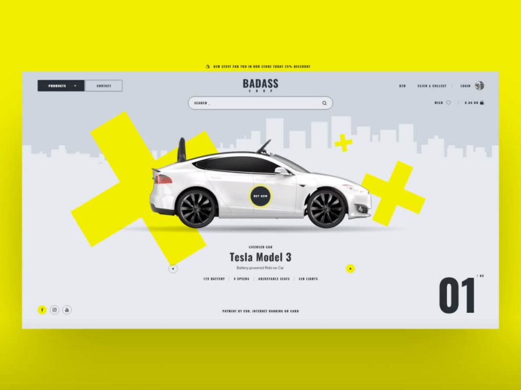 Car Shop Web UI Kit - Free XD Resource | Adobe XD Elements