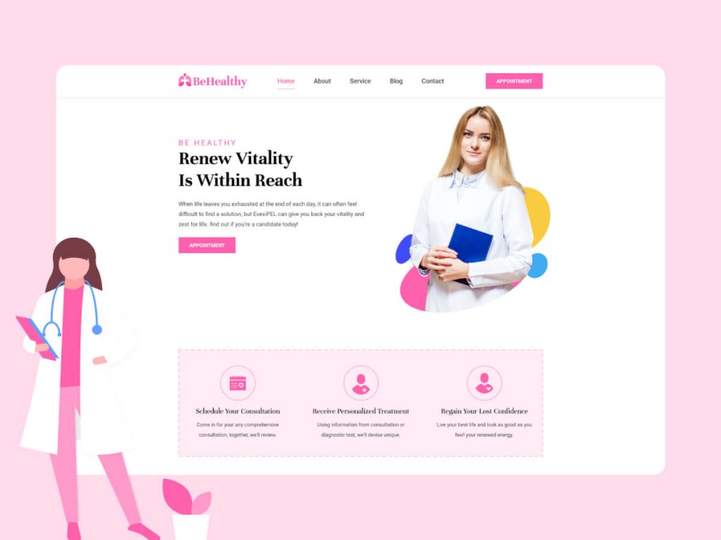 Healthy Medical Website UI Design - Free XD Resource | Adobe XD Elements