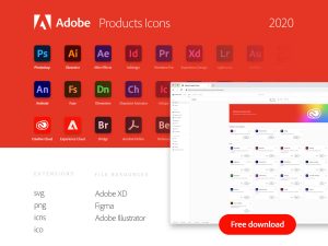 Adobe Products Icons 2020 - Free XD Resource | Adobe XD Elements
