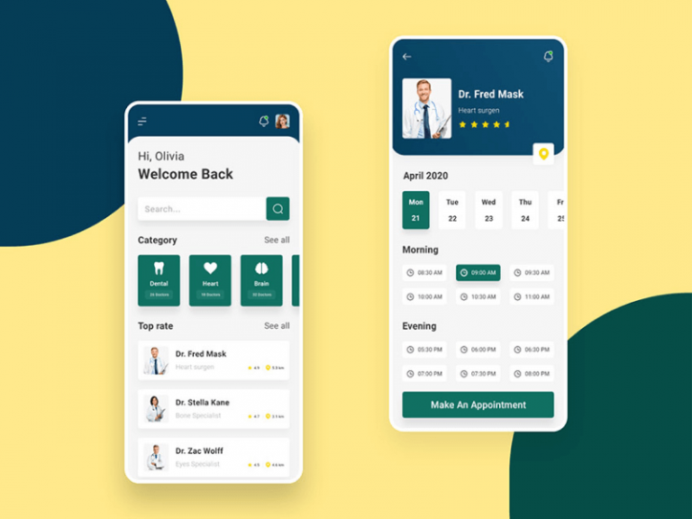 Doctor Appointment App UI Kit - Free XD Resource | Adobe XD Elements