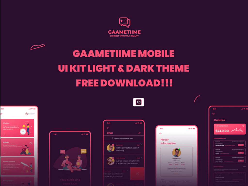 Game Time UI Kit - Free XD Resource | Adobe XD Elements