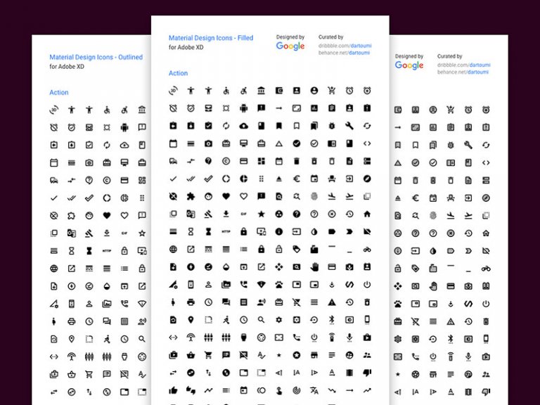 Material Design Icons - Free XD Resource | Adobe XD Elements