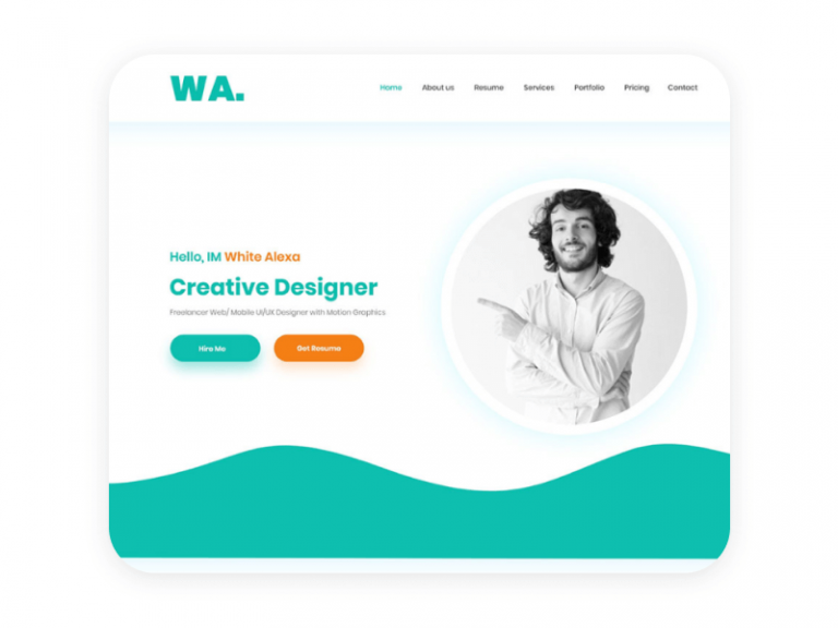 Portfolio One Page Template - Free XD Resource | Adobe XD Elements