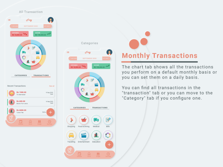Expense Tracker App UI Kit - Free XD Resource | Adobe XD Elements
