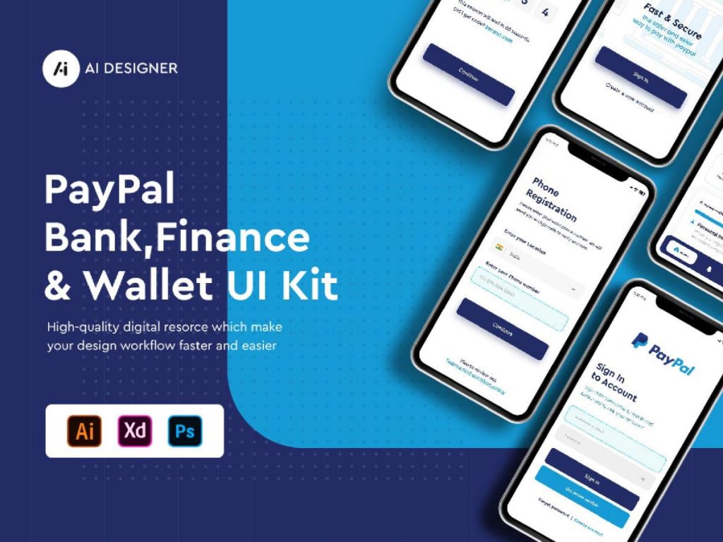 PayPal Redesign App - Free XD Resource | Adobe XD Elements