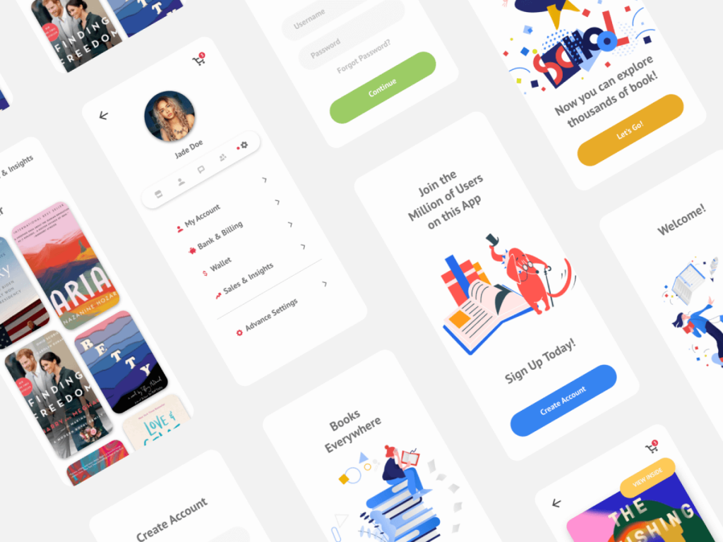 Bookstore App Design - Free XD Resource | Adobe XD Elements