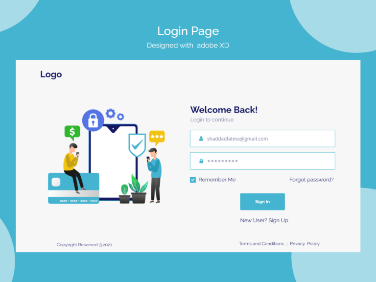 Login Page Template - Free XD Resource | Adobe XD Elements