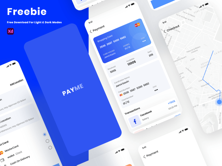 Payment & Checkout Screens - Free XD Resource | Adobe XD Elements